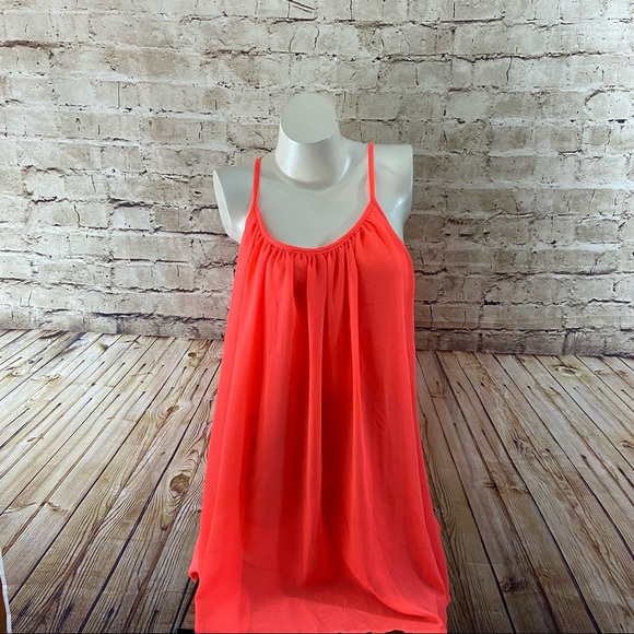 Swim | Orange Flowy Mess Back Dressswim Cover Up Medium | Poshmark